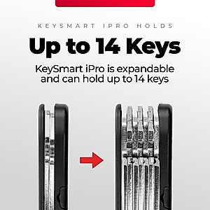KeySmart Pro- Compact Smart Trackable Key Holder w LED Flashlight & Tile Bluetooth Key Finder Technology, EDC Key Organizer, Other Mini Tools & Accessories for Men, Husband & Dad