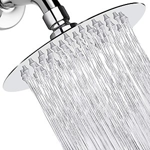 NearMoon Rain Shower Head, Ultra-Thin Design-Pressure Boosting, Awesome Some Experience, High Pressure High Flow Stainless Steel Rainfall Shower Head (6 Inch,Chrome Finish)