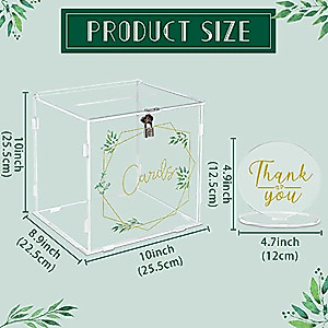 OurWarm Acrylic Wedding Card Box with Lock, Gift Card Box for Wedding Reception, Wedding Money Card Box for Party Graduation Birthday Baby Shower Decorations