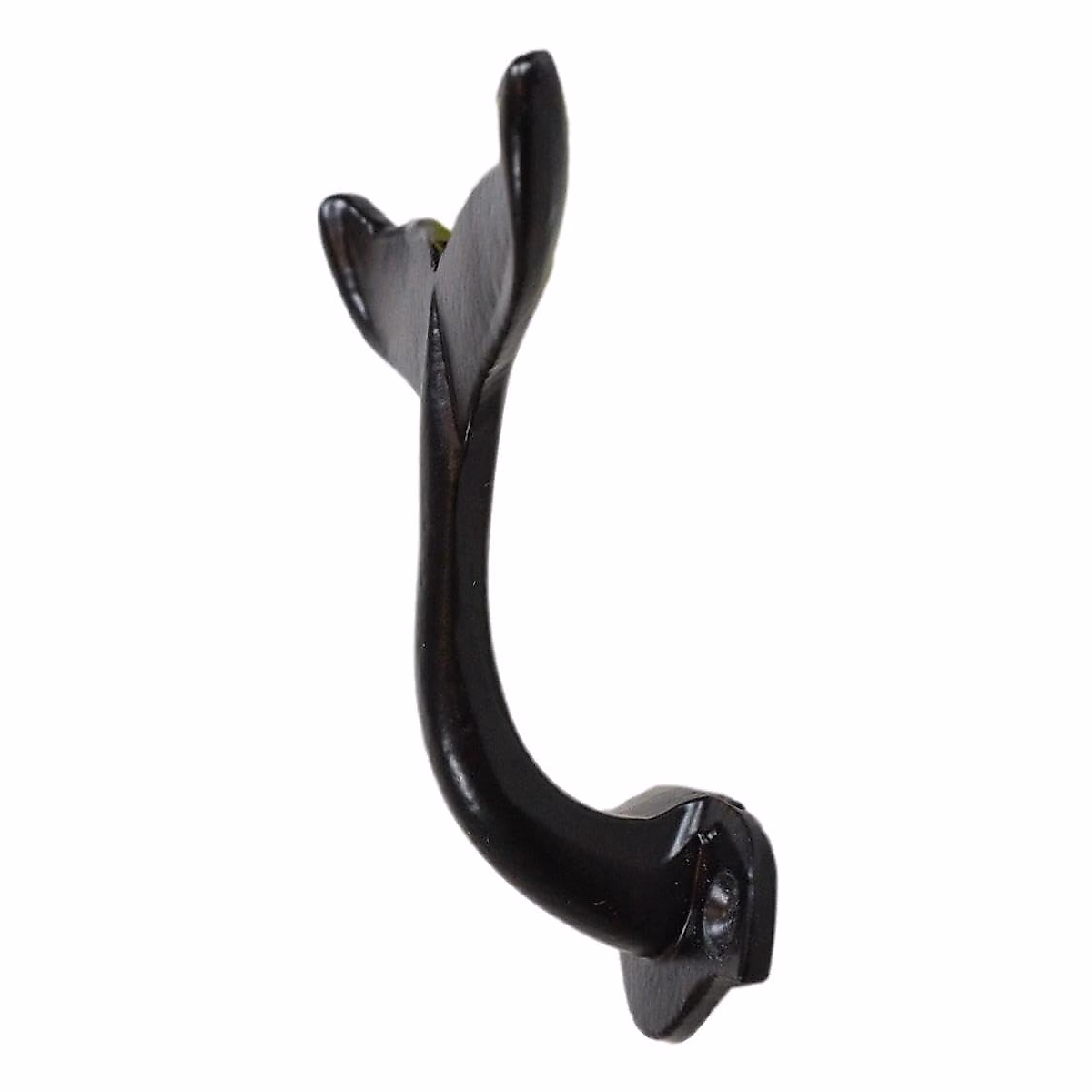 Ebros Set of 2 Cast Iron Rustic Black Coated Finish Nautical Baleen Blue Whale Tail Wall Hook Hangers Coastal Themed Wall Mount Coats Hats Keys Hooks Decor Hanging Fish Whales