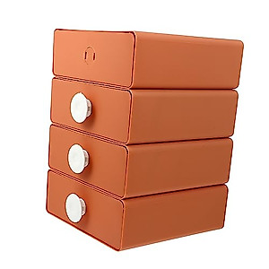 HONMEET 4pcs Drawer Storage Box Dresser Drawers Storage Pull Out Drawers Cosmetic Organizer Countertop Drawer Vanity Organizer Desktop Drawers Storage Rack Organizer Mini Drawer Orange Pp