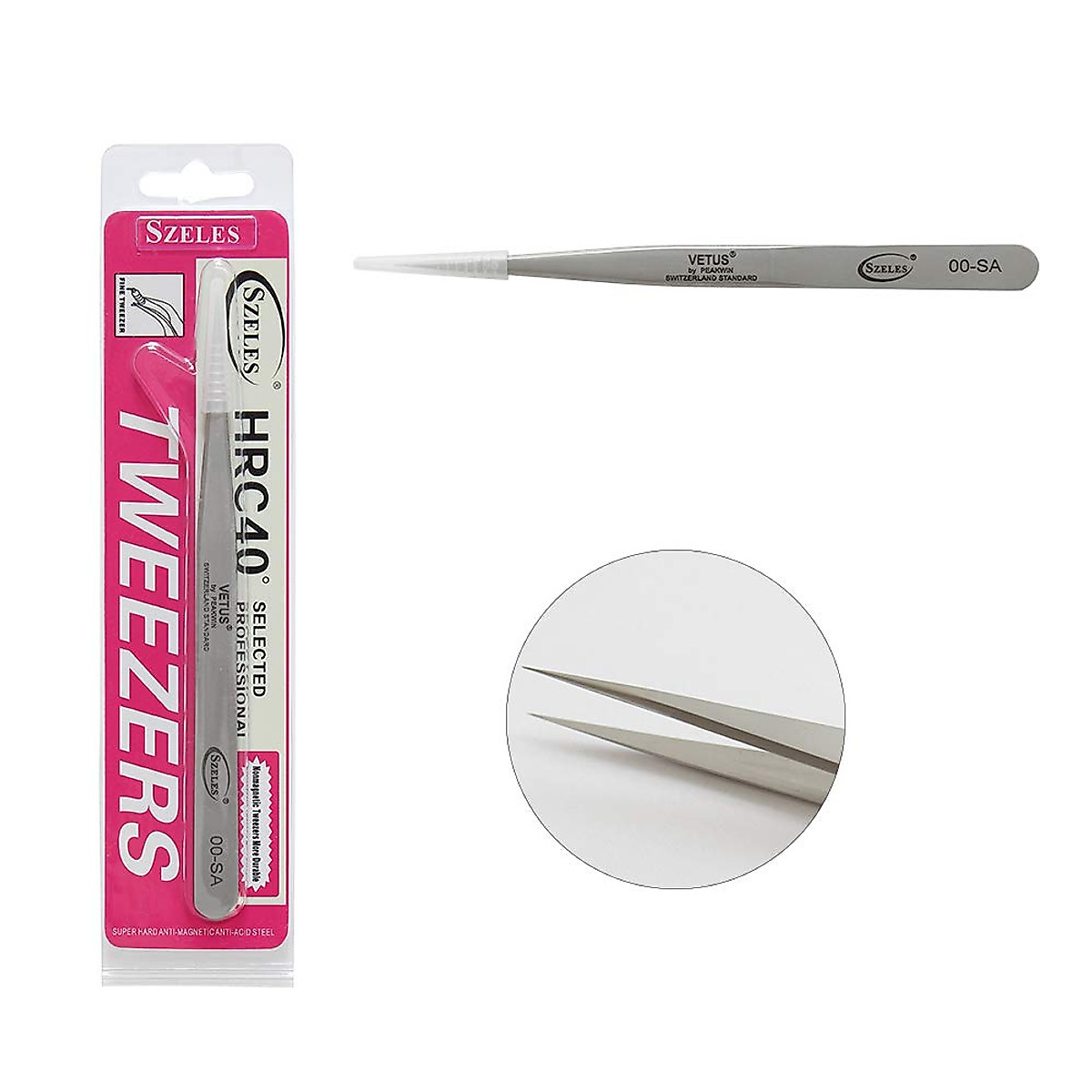 Vetus Tweezer Non-magnetic Stainless Steel Pointed Tip 00-SA