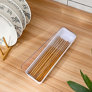 Cabilock 1pc Utensils Tray Holder Cover Lid for Lid, Spoon Dinnerware Drainer Countertop Home Chopstick Rack with Flatware Drawer Organizer Cutlery Tableware Organizer, Sink