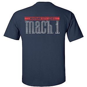 Fair Game Ford Mustang Mach 1 T-Shirt 50 Years Pony Logo Fifty Anniversary-Navy-L