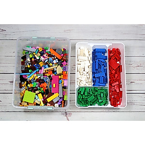 Baylee and Me Clear Plastic Storage Box with Removable Tray – Perfect for Organizing Arts and Craft Supplies, Sewing Notions, Small Toys, Bead, Art Supplies