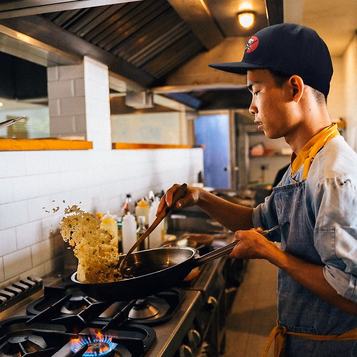 Negi Chef Themed Mens Snapback Hats, Classic Flat Bill Hats for Men Women, Funny Knife Hip Hop Baseball Cap Snapback Extender Adjustable, Black Fitted Hat for Outdoor Grill Fisherman