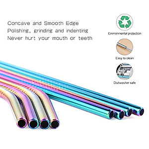 Zam Imports 12-Pack Gold Silver Stainless Steel Straws Reusable Metal Drinking Straws for Yeti Tumblers Dishwasher Safe, 2 Brushes and case Included, One Size, 13-RS-ZI