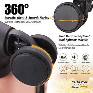 GinzaTravel 2 Piece luggage sets PC Hardside Lightweight Suitcase with 4 Universal Wheels TSA Lock Carry-on suitcase 2026inch (Pink(Circle), 2-Piece Set(20/26))