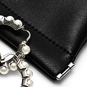 Woodten PU Leather Jewelry Travel Bag Leather Jewelry Pouch Christmas,Wedding Party Favor Gift Bag (S, Black)