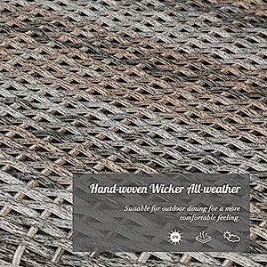 Patio Tree Outdoor Bar Stools Wicker Padded Patio Bar Chairs, Set of 4, 4 Packs (970246)