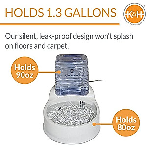 K&H Pet Products CleanFlow Filtered Water Bowl for Dogs, Pet Drinking Water Fountain, Dog Water Dispenser, Granite 80 Ounce Bowl & 90 Ounce Reservoir