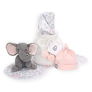 5 Piece Pink/Gray Luxury Soft Baby Gift Bag for Infant/Newborn