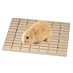 Rabbit Scratching Pad Wooden Scratch Pad Bunny Feet Pad for Rabbit Chinchilla Guinea Pig (A)