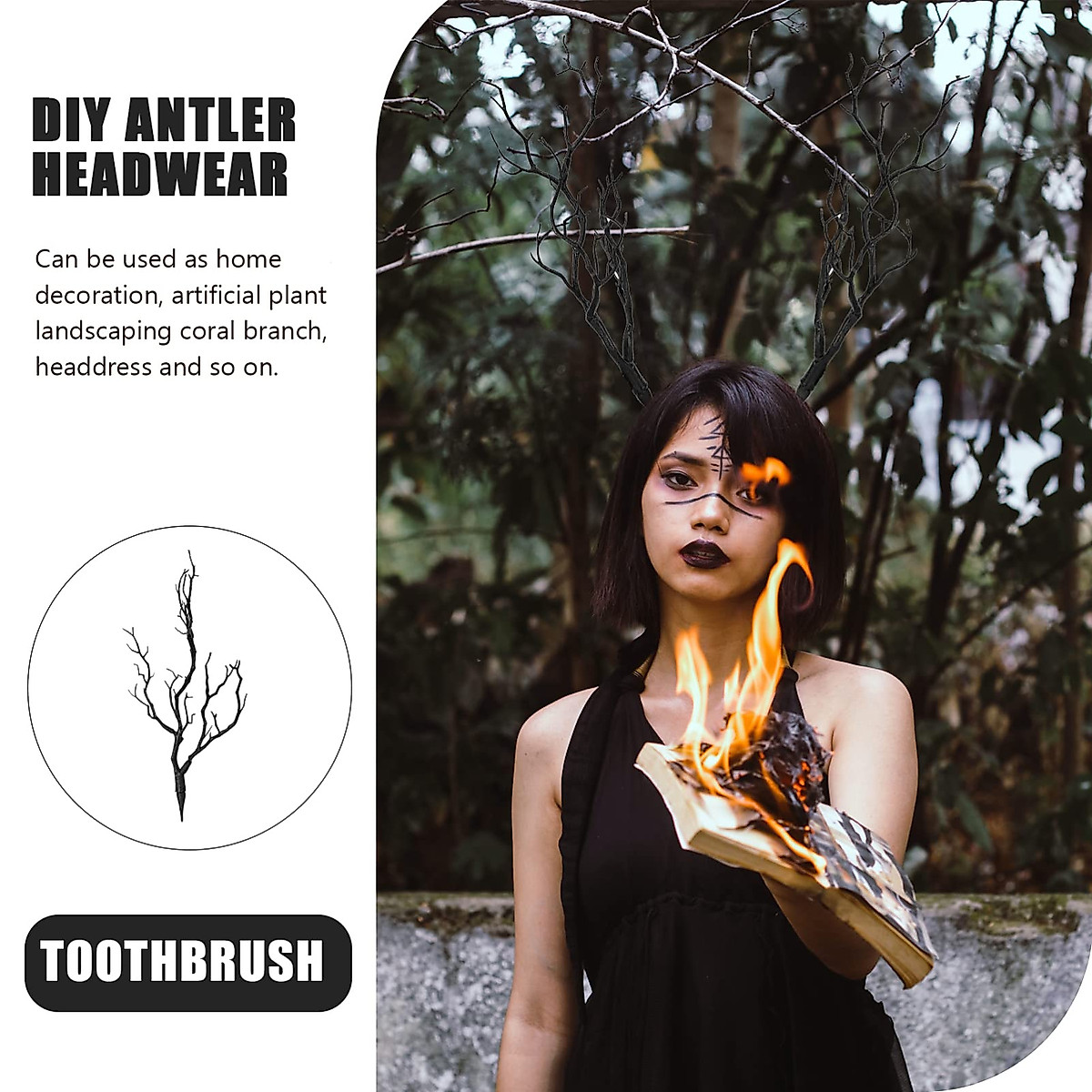 ABOOFAN 3pcs Branch Manzanita Branches Fake Dried Tree Branches Simulation Coral Plant Twigs DIY Antler Headdress Craft Halloween Party Home Decoration