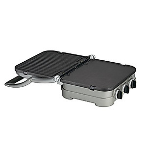 Cuisinart GR-4N 5-in-1 Griddler, Silver, Black Dials (Renewed)