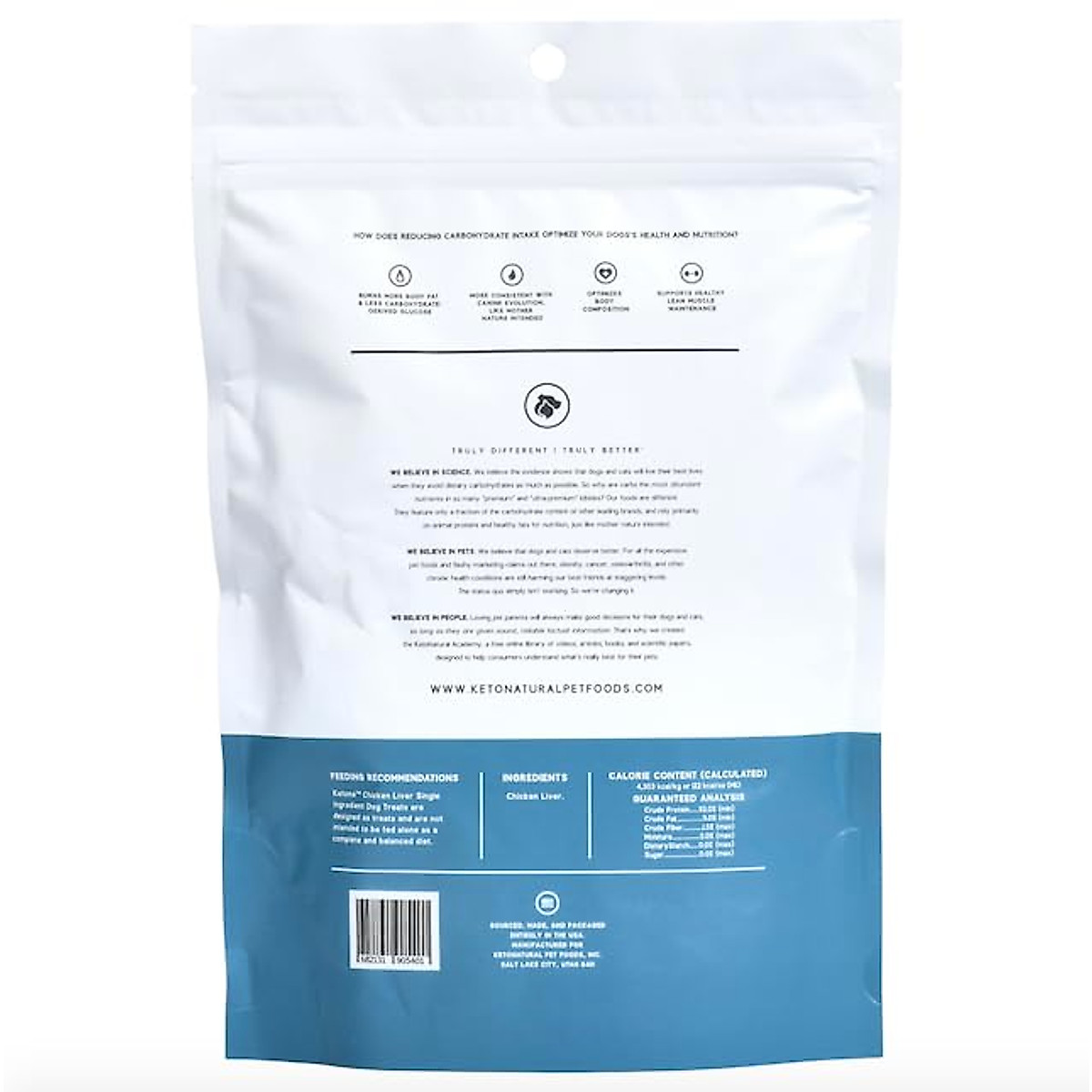 Ketona Zero Carb Chicken Liver Dog Treats - High Protein (52%), No Carb (0%), 100% Freeze Dried Chicken Liver Bites, Delicious and Healthy Treat and Training Reward