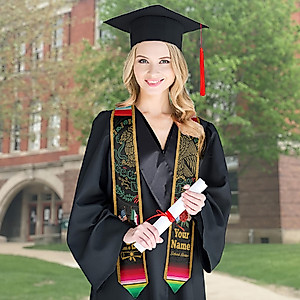 Mexico Graduation Stole Customize, Custom Mexican American Flag Graduation Sash 2024, Mexican Graduation Sash 12