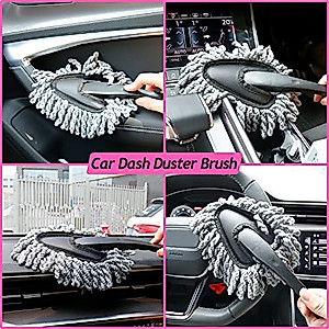 THINKWORK Pink Car Duster Interior Kit, Perfect Car Detailing Kit, Car Detailing Brush Kit for Cleaning Windows,Windshield,Dashboard and Air Vents Suitable for All Cars