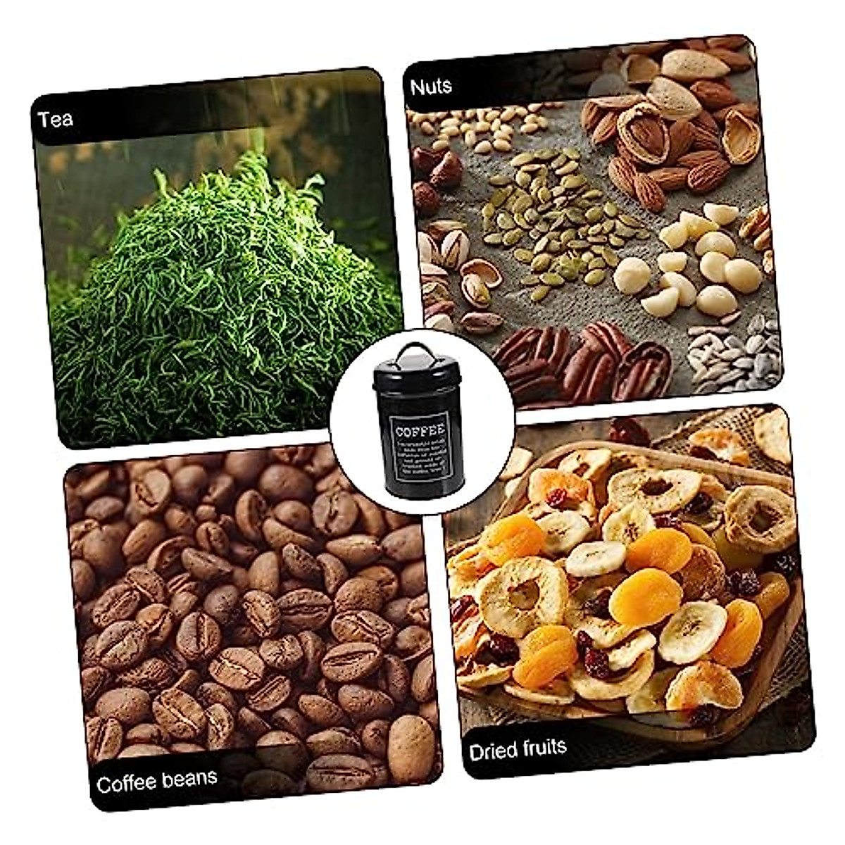 BETOOKY Coffee Can Sealed Container Tea Containers Coffee Container Flour Storage Container Coffee Powder Jar Metal Tea Canister Coffee Sugar Tea Canister Set Metal Canister Coffee Jars