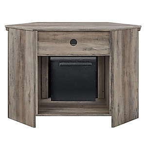 Walker Edison 48" MDF Corner Fireplace TV Stand - Grey Wash