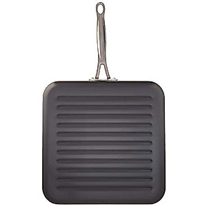 Gotham Steel Grill Pan – 10.5” Square Aluminum Grill Pan with Nonstick Surface, Sear Ridges and Stainless Steel Handle, Dishwasher and Oven Safe