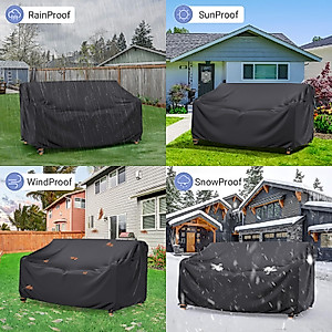 Gorpche Heavy Duty Outdoor Furniture Covers For Winter, Patio Sofa Cover, Patio Furniture Covers Waterproof, Patio Couch Loveseat Covers with Air Vent and Handles, 60" L×42" D×30" H, Black
