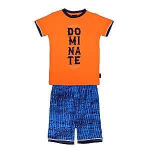 Spalding Boys Americana USA Flag Sports Muscle Tank Active Athletic Shirt Short Set, Dk Navy, 10/12