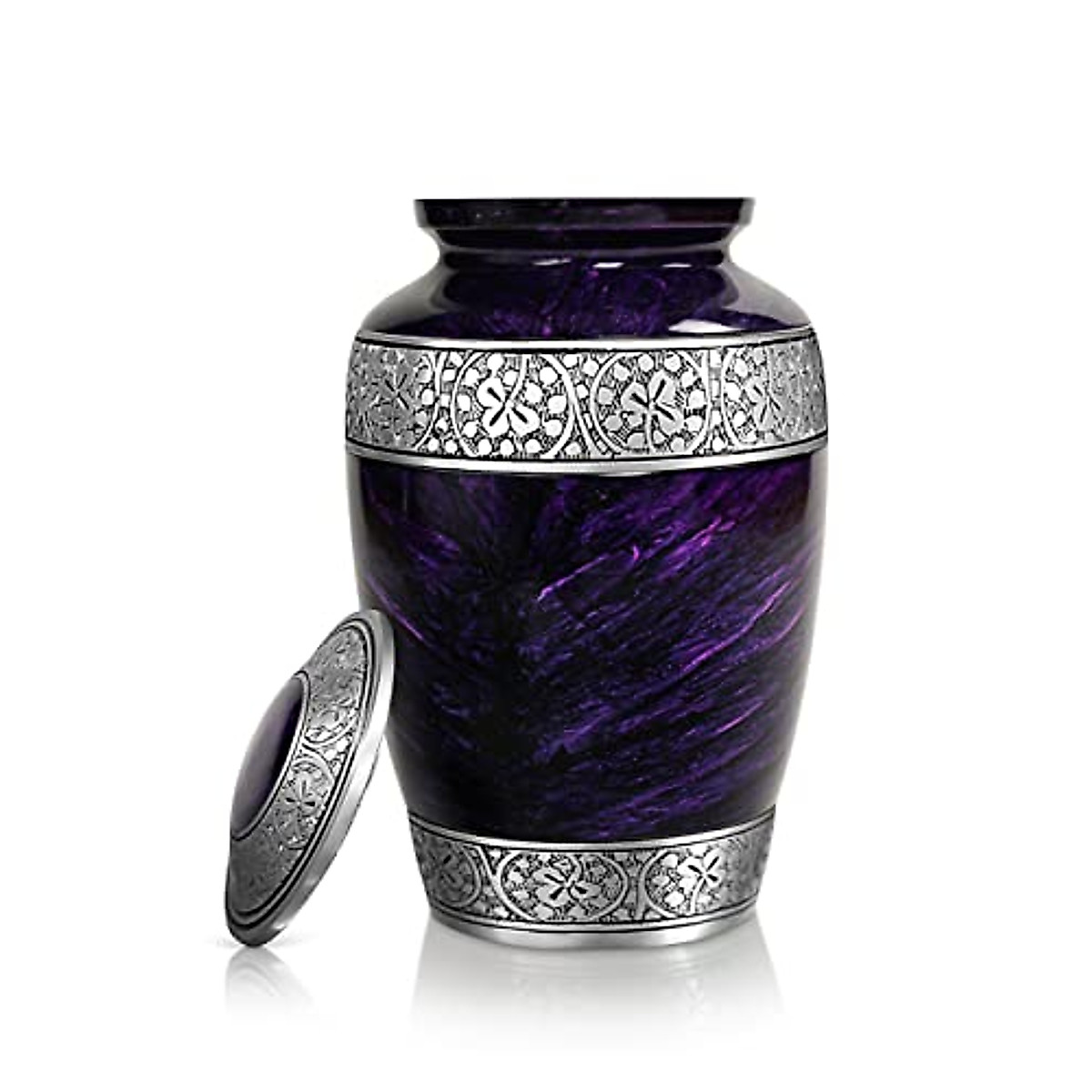 SmartChoice Cremation Urn for Human Ashes Adult Memorial Funeral Vase with Secure Lid Royal Purple Handcrafted Adult Urn (Adult Cremation Urn)