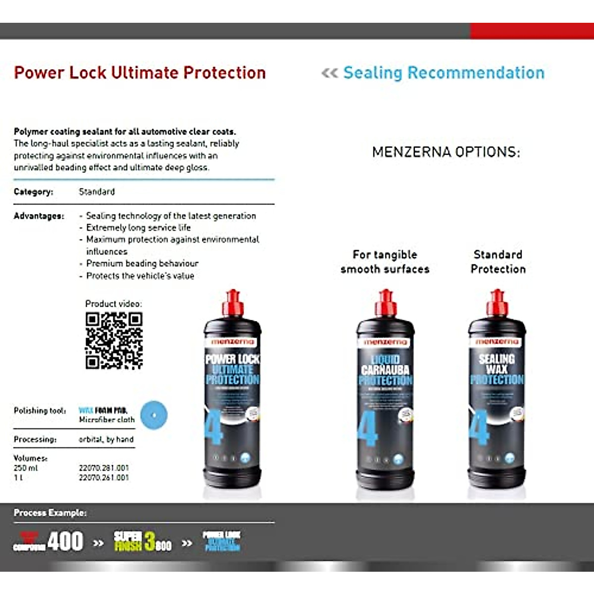 Menzerna Power Lock 8 oz Sealant -Polymer sealant for all automotive clear coats