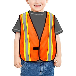 KAYGO Kids High Visibility Vest,Toddler Reflective Safety Vest in Yellow, Orange, Blue or Pink,Ideal for Ages 3-9