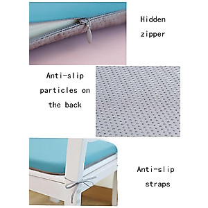 YUNZLAN Memory Foam Chair Pad 16" Summer Ice Silk Cushion Square Anti-Slip Seat Cushion Meditation Cushion Floor Pillow with Ties Washable Cover (Pink)