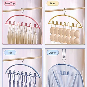 2THESTARS 5-Pack Hangers for Heavy Duty, Multi-Function Non-Slip Space Saver, Ideal for Belt, Tank Tops, Bras, Clothes Organization,Stainless Steel, Rust-Proof, Oxidation Resistant (Yellow)