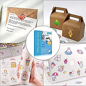 Premium Printable Vinyl Sticker Paper,Transparent 30 Clear Self-Adhesive Sheets,No-Waterproof,Dries Quickly Vivid Colors Decal Paper,Tear Resistant-for Any Epson HP Canon Sawgrass Inkjet Printer