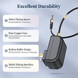 DONYOIE 12V Charger for AeroGarden Harvest 360 Slim Elite 100690-BLK 100691 100692-BLK 100693-PPL 100694-BLK 100695-PPL Power Cord Replacement AC Adapter DC Adaptor Supply