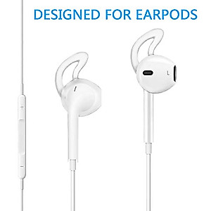 Lunies Earpods Covers Anti-Slip Silicone Soft Sport Earbud Tips for iPhone 6S/6 Plus/5S/5C/5 Earbuds Comfortable 4 Pairs Clear
