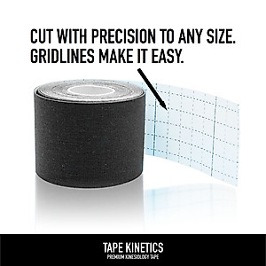 TAPE KINETICS Premium Kinesiology Tape | 2" x 16.4 ft | Waterproof & Latex-free (Black)