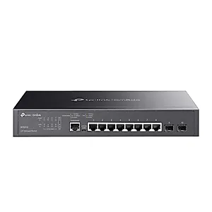TP-Link 8 Port Gigabit Switch | L2 Managed w/ Console Port | 2 SFP Slots | Rackmount | Limited Lifetime Protection | Support L2/L3/L4 QoS, IGMP and LAG | IPv6 and Static Routing (T2500G-10TS)