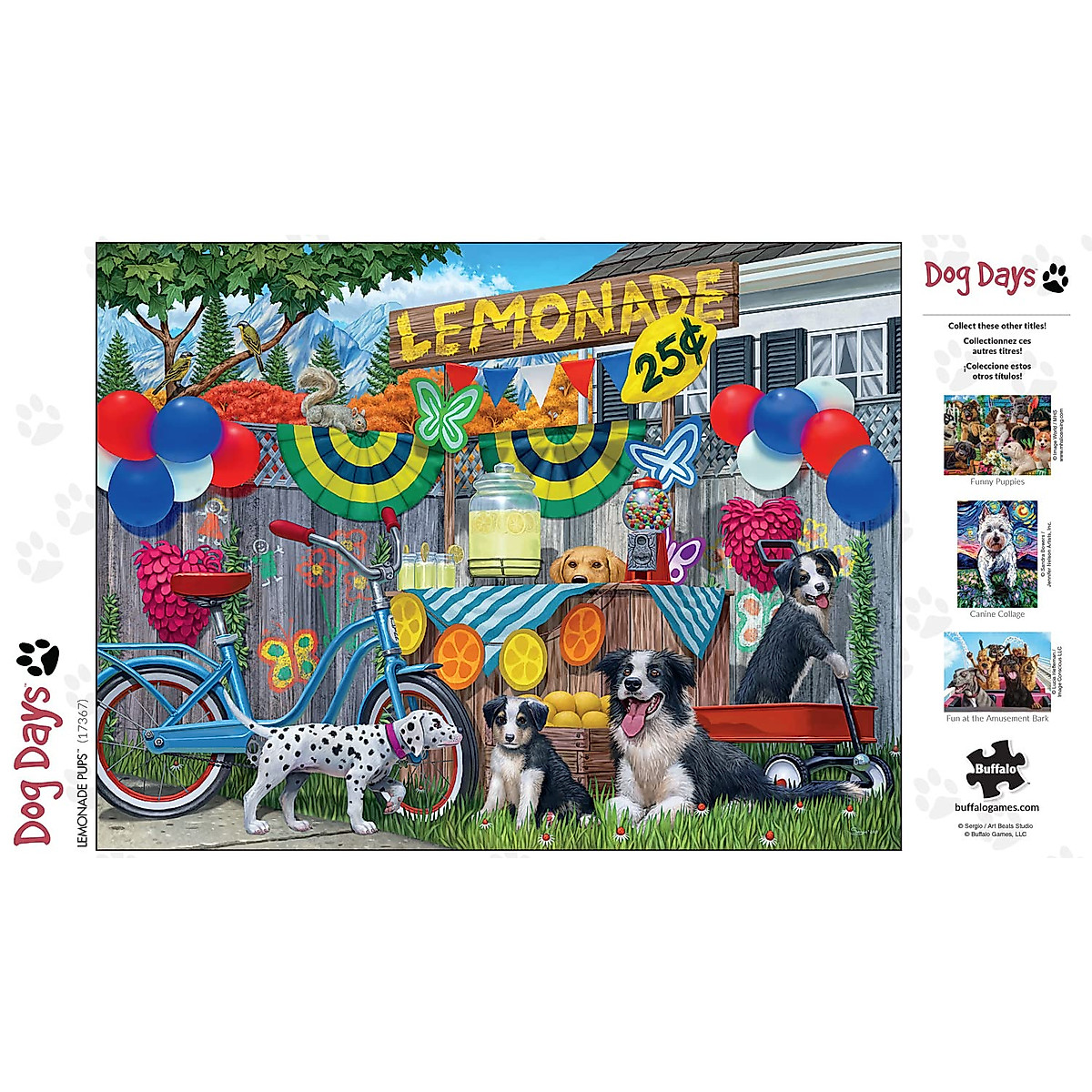 Buffalo Games - Sergio/Art Beats Studio - Lemonade Pups - 750 Piece Jigsaw Puzzle for Adults Challenging Puzzle Perfect for Game Nights - Finished Puzzle Size is 24.00 x 18.00