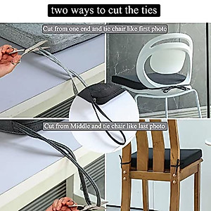 Chair Cushion for Dining Chairs with Ties 4 Pack Non Slip Memory Foam Kitchen Room Chair Pads for Outdoor Patio Furniture 17x16 Inch, Gray