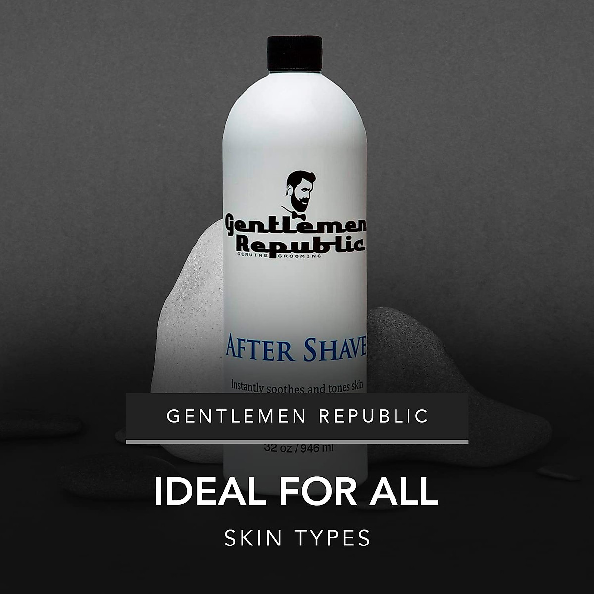 Gentlemen Republic After Shave - Refreshing and Hydrating Formula with Irritation Protection - Soothe, Cool And Moisturize - 100% Alcohol-Free Aftershave for Men - Made in the USA, 32oz