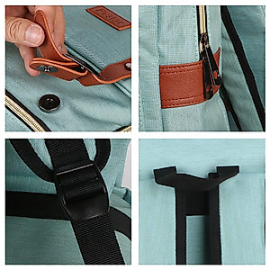 Fvstar Vintage Slim Laptop Backpack,15.6 Inch Business Backpack,College School Shoulder Bookbags,Large Capacity Travel Backpack,Tear Resistant Casual Daypack for Women,Green