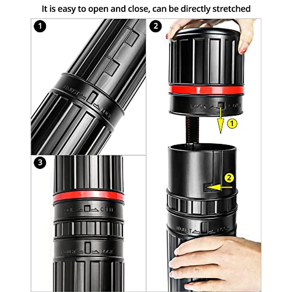 QWORK Drafting Tube, 2 Pack Poster Tube Blueprint Case, 30 5/16" - 44 1/2" Telescoping Art Tube Large Storage Tube Holder, Diameter-3 15/16", for Draft Sketch Documents