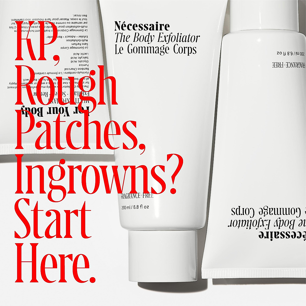 Nécessaire The Body Exfoliator. Eucalyptus. AHA/BHA/PHA. Resurface Skin. Smooth KP and Rough Patches. Hypoallergenic. Dermatologist-Tested. 180 ml / 6.1 fl oz