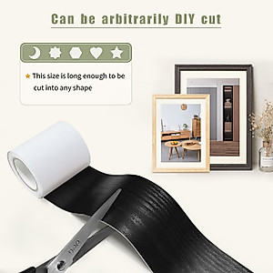 Besezx Wood Grain Tape, 2.4" X15', Self Adhesive Wood Grain Repair Patch for Tables, Chairs, DIY,Baseboards, Doors, Windows, Floors and Furniture Renovation.（Black）