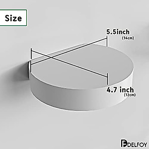 DELFOY Set of 4 White Wall Shelves, Decorative Wall Mount Display Shelf, Hanging Small Round Plant Collectibles Figurine Trophy Photo Frame Showcase Ledge Mini Floating Decor Shelves