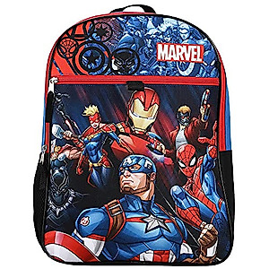Marvel Multi-Character Backpack and Folding Lunch 6 piece Value Set for boys