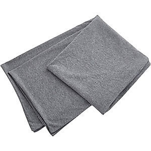 Oubonun 100% Jersey Cotton Body Pillow Cover with Zipper - Luxury Soft Removable Pillow Case - Long Fuzzy - Knitted (Grey, 21"X54")