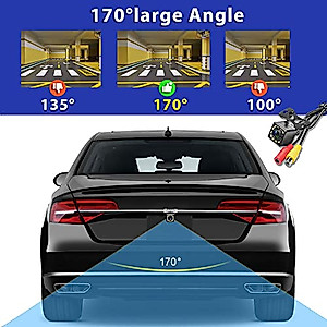 Podofo AHD Car Backup Camera, 12 LED Night Visions HD Waterproof Vehicle Rear View Camera, CVBS | AHD 170° Wide View Angle Reverse Camera