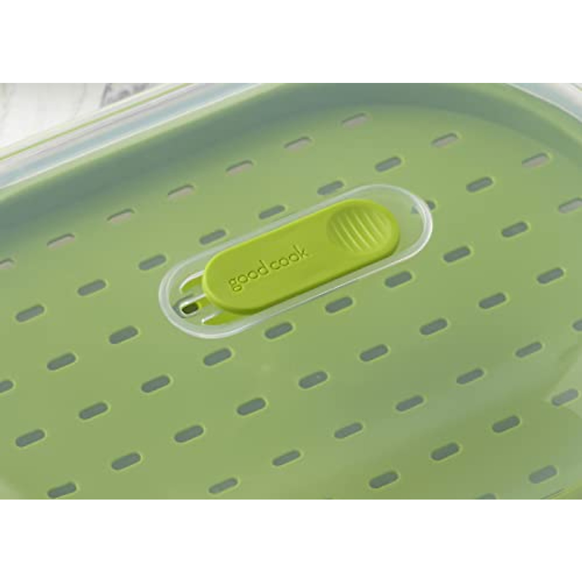 GoodCook BPA-Free Plastic Microwave Vegetable and Fish Steamer, Green