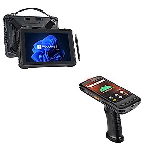 MUNBYN Rugged Tablet, 10.1 inch Windows Tablet, Windows 11 Pro, 8GB+128GB, Intel N5100, and Android Barcode Scanner MUNBYN Handheld Mobile Computer, Equip with 1D/2D QR Zebra Scanner